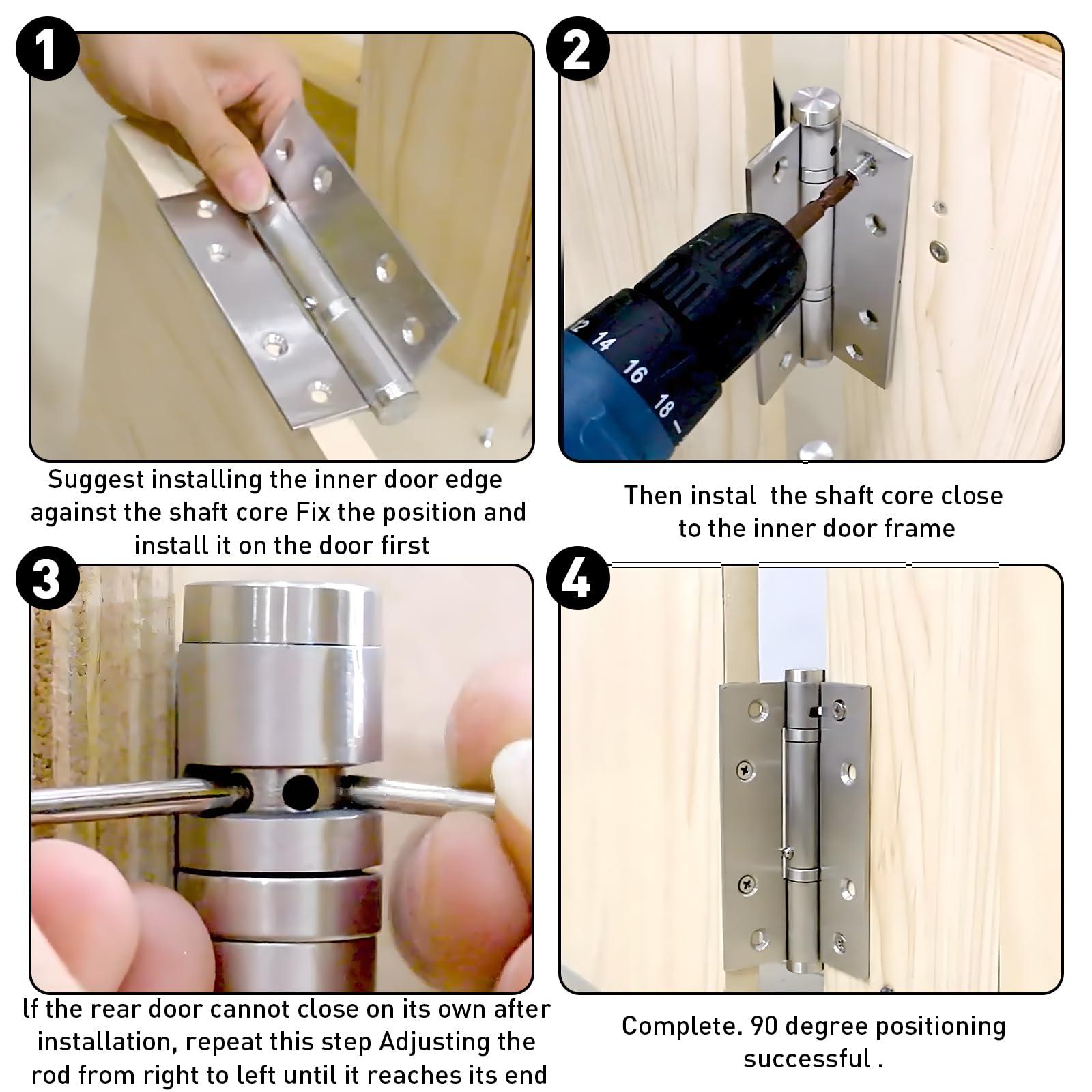 TamBee Auto Close Door Hinges Detent Spring Loaded Hinges Self Closing